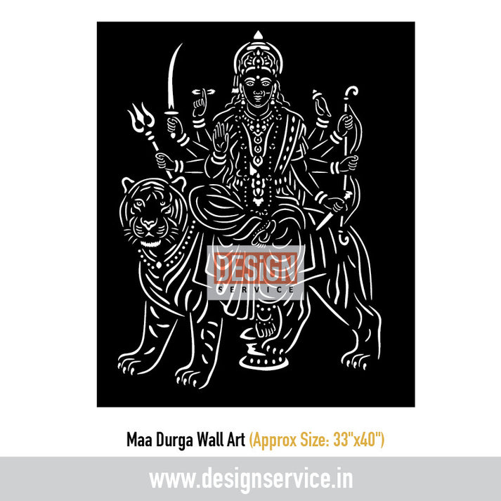 Maa Durga Wall Art Laser Cutting Design – Design Service